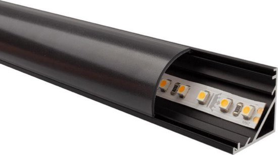 RexTech Led hoekprofielen - Zwart led profiel met afdekkap - 2x2 meter ...