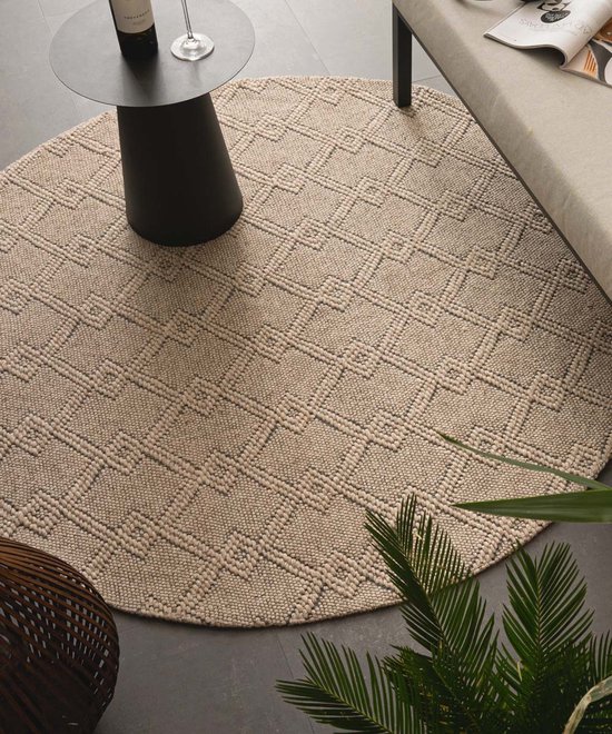 Rond buitenkleed - Var beige 150 cm rond | bol
