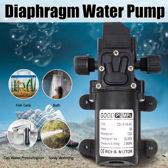 12V 72W Waterpomp - Hoge Druk Micro Diafragma Water Pomp - Automatische ...