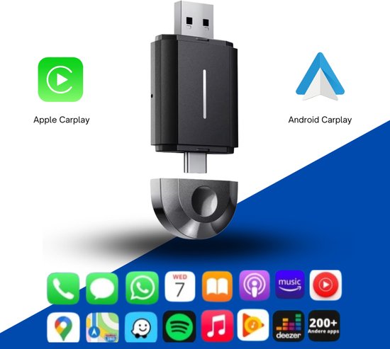Aurify - 2 in 1 Carplay - Carplay Dongle - Draadloos Carplay - Zwart ...