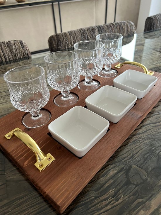 ESSENTIALS73 Luxe Borrelplank Inclusief 3 Tapas Schaaltjes & 4 Luxe ...