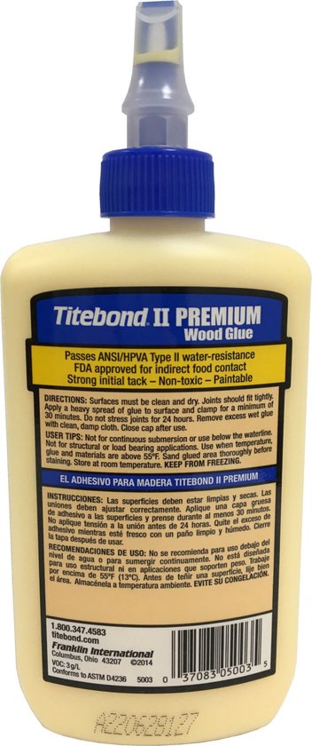 Titebond - II Premium Wood Glue - Houtlijm - 237 ml | bol