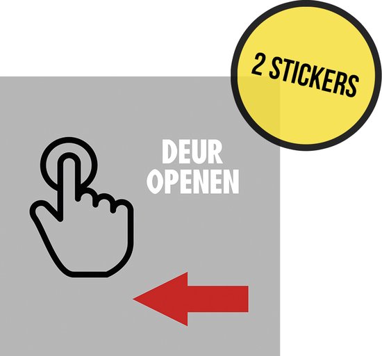 Pictogram/ sticker | "Deur openen" pijl naar links | 10 x 10 cm ...