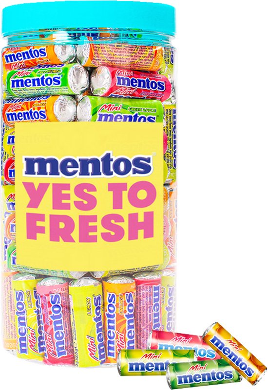 Mentos mini - snoep rolletjes - fruitsnoep - 1000g | bol