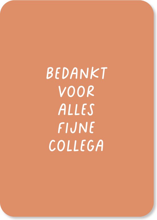 Wenskaart Bedankt voor alles fijne collega - set van 10 stuks - Rood ...