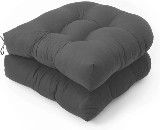 Set van 2 zitkussens in 48 x 48 cm, comfortabele zitkussens, U-vormig kussen, bank... | bol