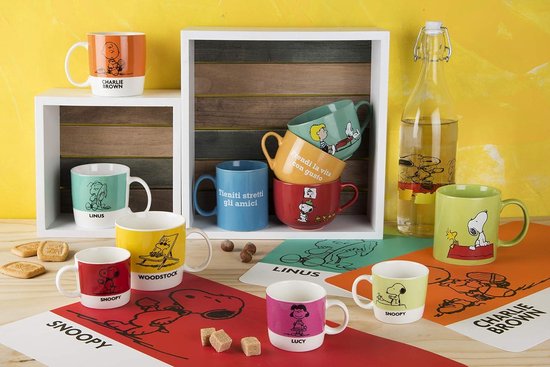 Brunch Time Mok Set van 6 Snoopy - Excelsa Keramiek, Leuk cadeau voor ...