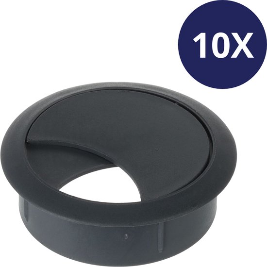 10x Kabeldoorvoer Antraciet - ø70mm Boordiameter 20mm Diepte 78mm ...