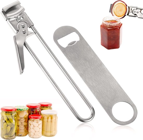 2 stuks dekselopener, blikopener, roestvrij staal, glasopener ...