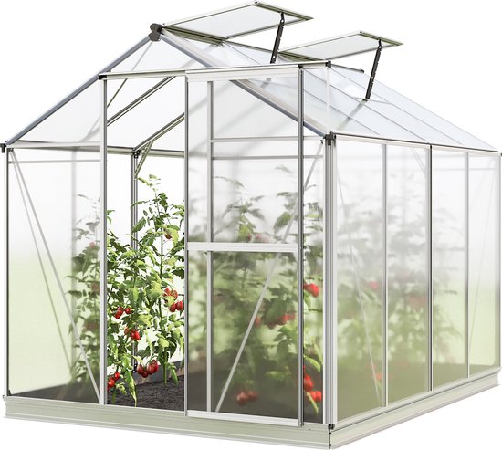 Tuinkas Jasmin 4 aluminium frame 192x256cm polycarbonaat panelen - met ...