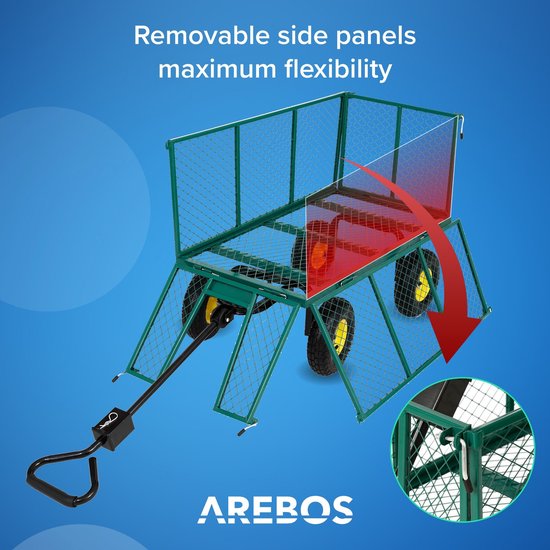 AREBOS Trolley 550kg Transportwagen Tuinwagen Gereedschapswagen ...