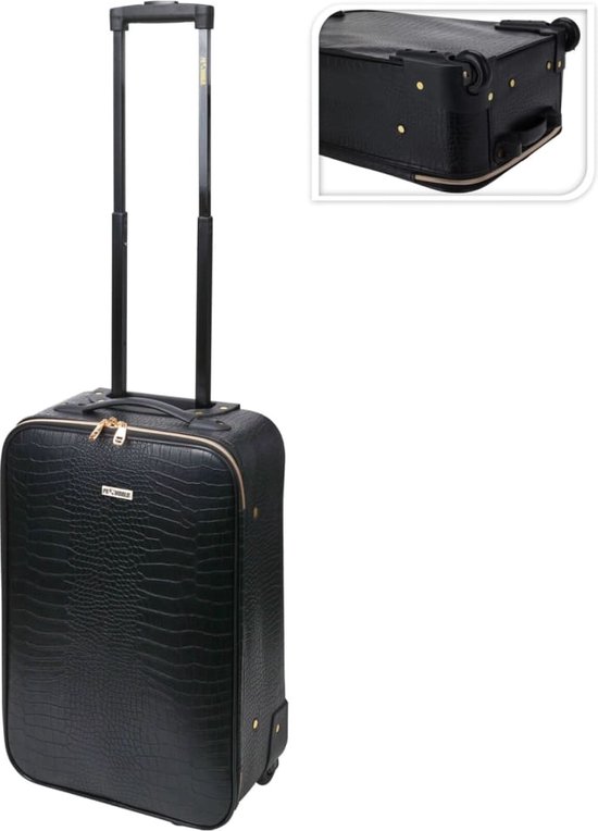ProWorld-Koffer-kroko-ontwerp-28-L-zwart | bol