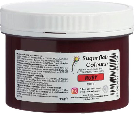 Sugarflair Spectral Concentrated Paste Colours Voedingskleurstof Pasta ...
