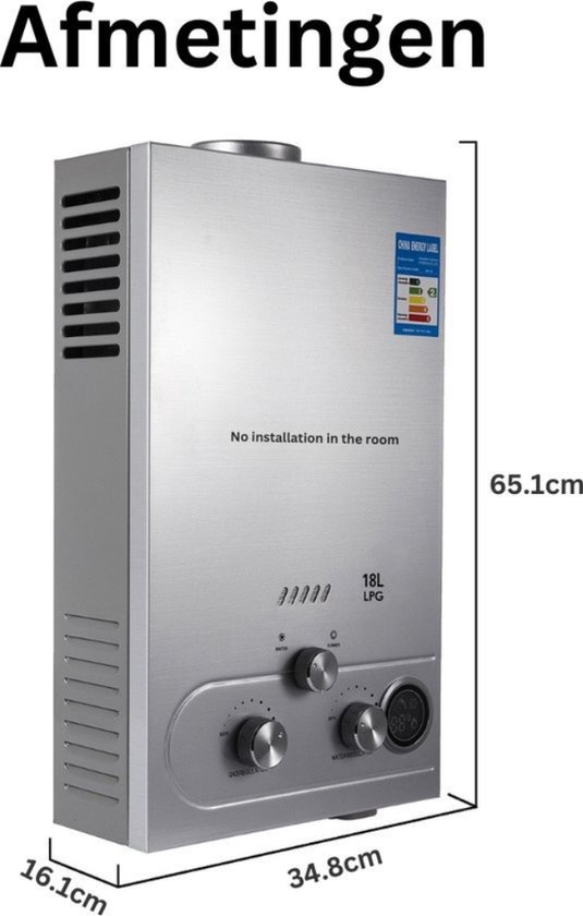 TADES® Propaan Geiser - LPG/Butaan Geiser - 18L - LCD ...