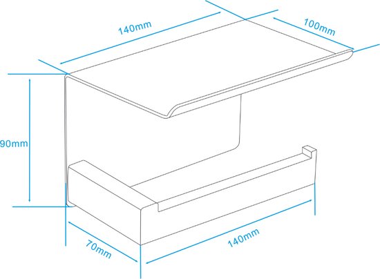 Wc-rolhouder Koper met planchet - WC rolhouder met plankje | bol