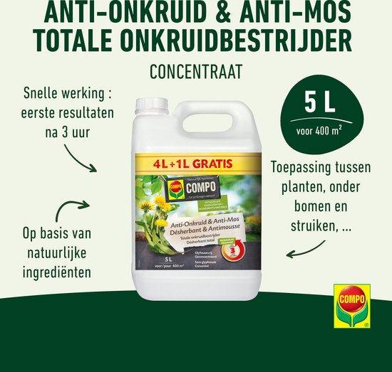 COMPO Anti-Onkruid & Anti-Mos totaal - natuurlijke ingrediënten ...