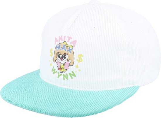 Hatstore- Anita Max Wynn Cord White/Teal 5-panel Snapback - Iconic Cap ...