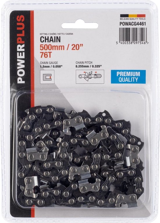 Powerplus ketting voor kettingzaag POWACG4461– Zwaardlengte 500 mm, 76 ...