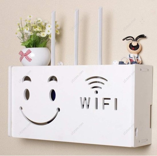 Wandrouter opbergdoos wit WLAN box router rek TV kabel verbergen box ...