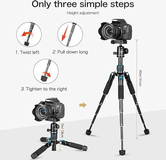 camera statief - camerastatief van aluminium, draagbaar, verbeterd ...