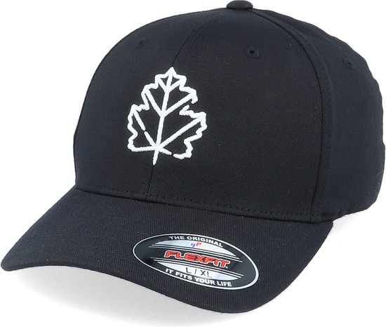 Hatstore- 3D Maple Leaf Black Flexfit - Wild Spirit Cap | bol