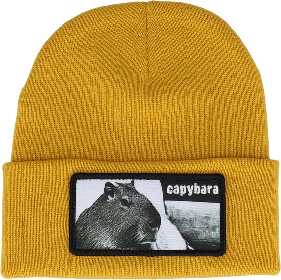Hatstore- Capybara Sofa Beanie Mustard Cuff - Iconic Cap | bol