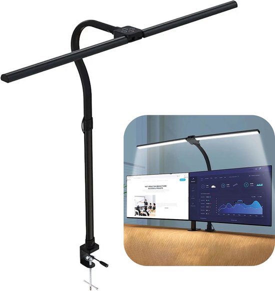 Cosy Casa® Bureaulamp LED - Bureau Lamp - Bureaulamp met Klem - Zwart ...