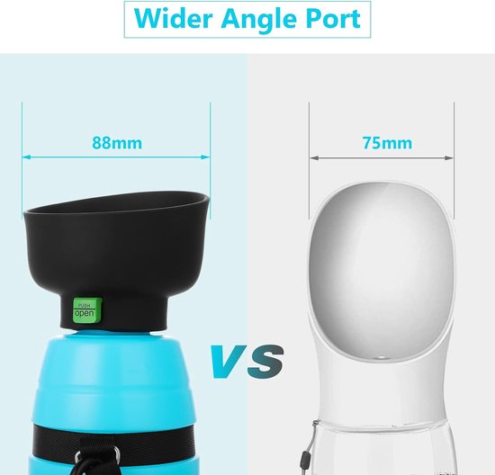 Drinkfles voor onderweg, hondendrinkfles, siliconen waterfles hond met ...