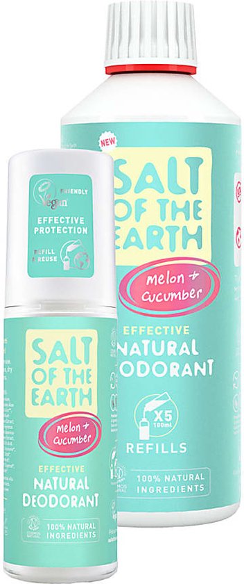 Salt of the Earth Melon & Cucumber deodorant spray + refill | bol