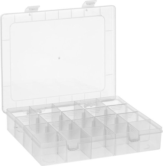 Sorteerbox Voor Kleine Onderdelen - 20 Vakken, Doorzichtig - Ideaal ...