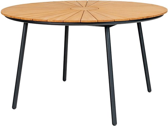 Artichok Matteo Tuintafel Bruin - Rond - 130 cm - Metaal & Teakhout | bol