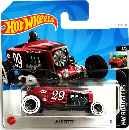 HOT WHEELS 29 MAX STEEL RED 19/250 (1:64) HW ROADSTERS 1/5 | bol