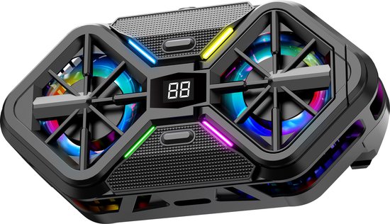 CoolCold G6 Telefoon Koeler - Phone Cooler - Zwart - RGB - 72-95mm | bol