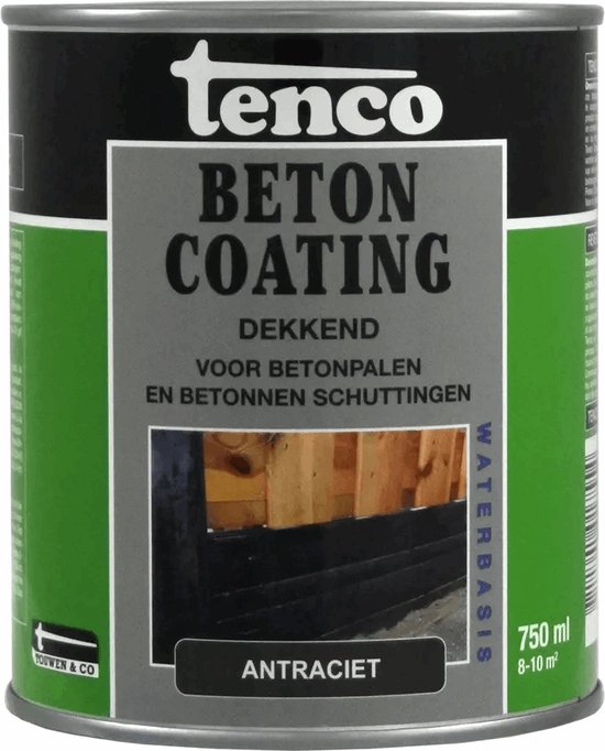 Tenco Betoncoating dekkend - Zwart - 750 ml - Voor betonpalen en poeren ...
