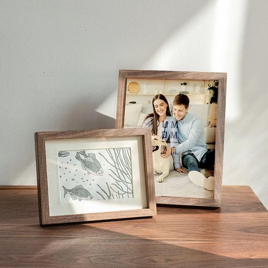3D fotolijst 15x20cm donker houten frame voor 3D vulling, wand- en ...