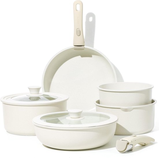 Pannenset, pannenset met afneembare handgrepen, 9-delig, pan 26 cm ...