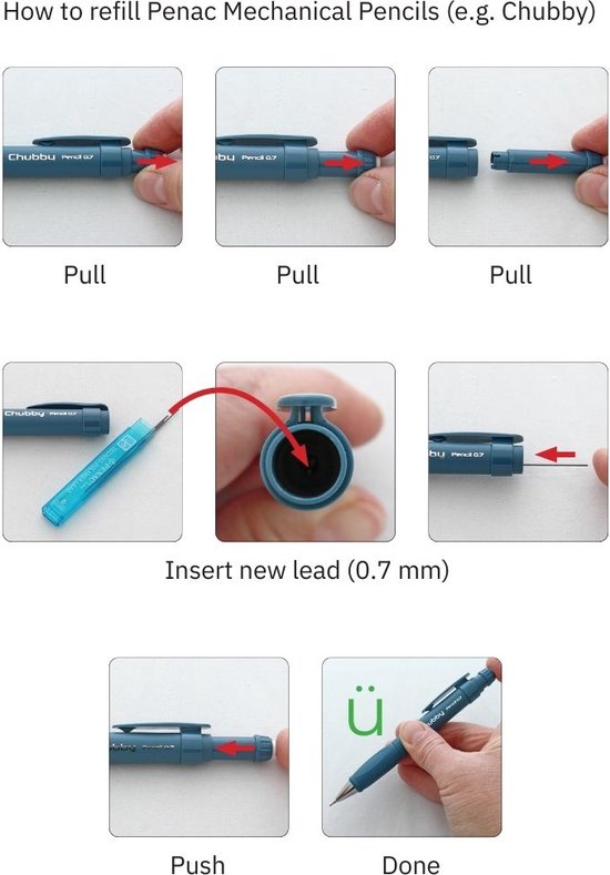 Penac Chubby - Vulpotlood - 0.7 mm - Blauw - Ergonomische grip | bol