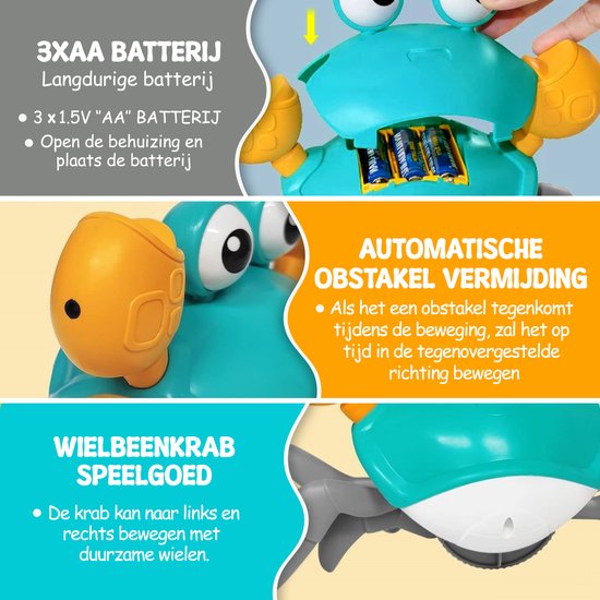 Lopende Krab Kinderspeelgoed - Montessori Speelgoed - Interactief ...