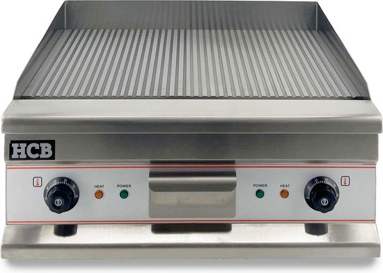 HCB® - Professionele Horeca Grillplaat - geribbeld - 400V - RVS / INOX ...