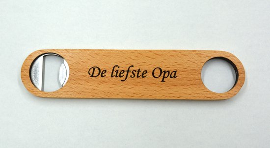 Houten Flesopener - Bieropener - met tekst De liefste Opa gegraveerd | bol
