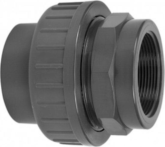 Druk PVC 3-delige koppeling - 50mm x 1-1/2 Binnendraad - 10 bar | bol