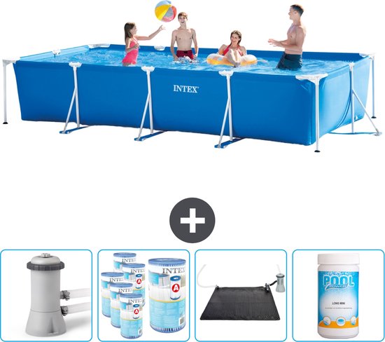 Intex Rechthoekig Frame Zwembad - 450 x 220 x 84 cm - Blauw - Inclusief ...