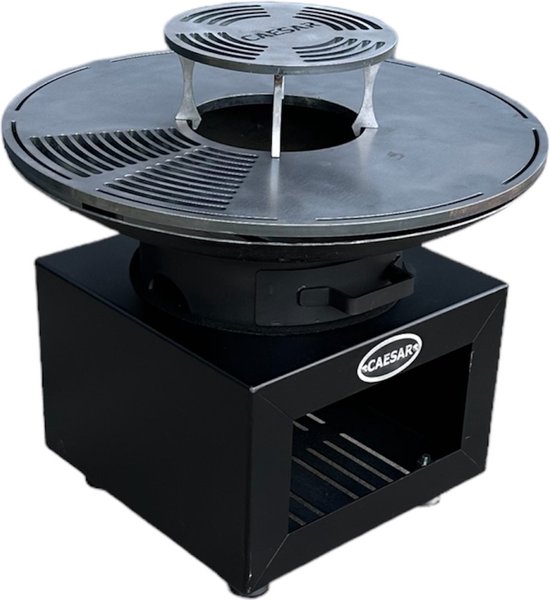 Caesar - Vuurschaal BBQ - Bakplaat Barbecue - Diameter 80cm - Zwenkwielen | bol