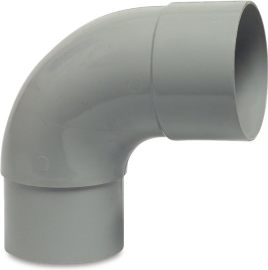 Bocht 87° PVC-U 100 mm lijmmof x verjonging grijs | bol