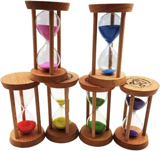 Getimede Zandloper 6Pc Houten Zandloper Desktop Decorat Zand Klok Lock ...