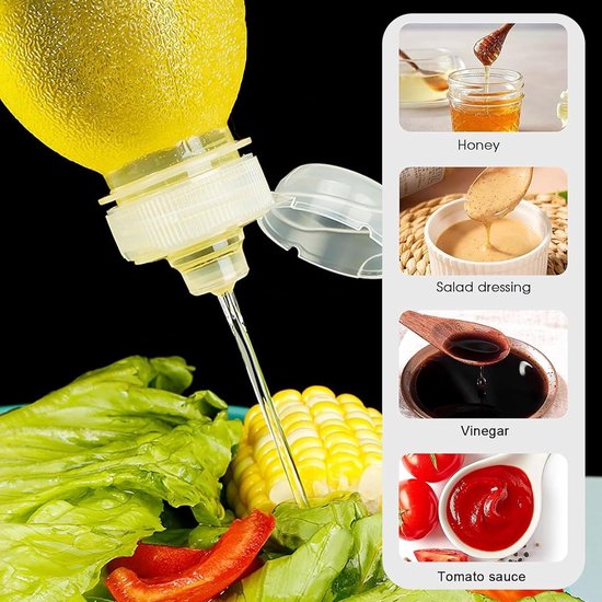 Set van 3 knijpflessen, 300 ml knijpoliedispenserflessen, plastic ...