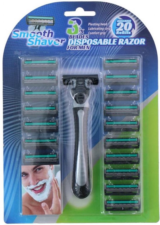 Scheermessenset 21-delig 3blades voor mannen-Scheermes met 20 ...