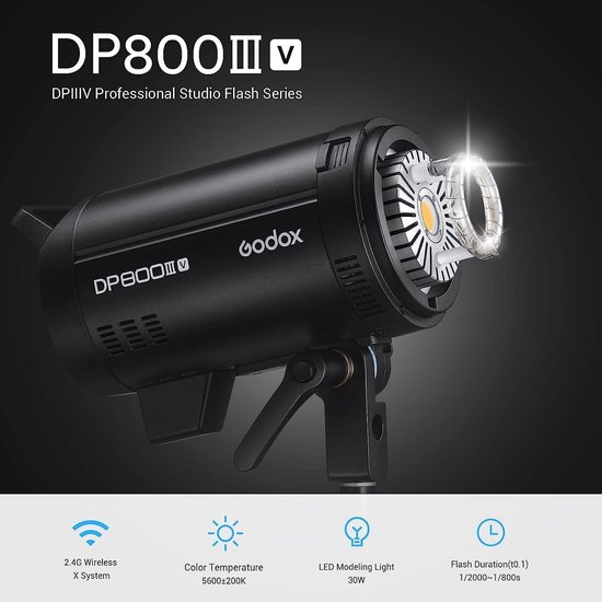Godox DP800IIIV professionele studioflitser - 800 Ws - GN126 5600K ...