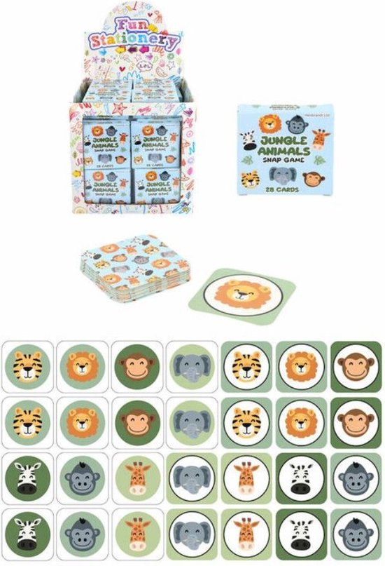 8 setjes memory kaartjes jungle dieren 28 kaartjes- uitdeelcadeautjes ...
