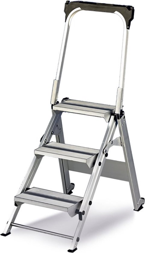 Delmer Pro-Inklapbare trap met handgreep 4 treden 87 cm 12 kg ...